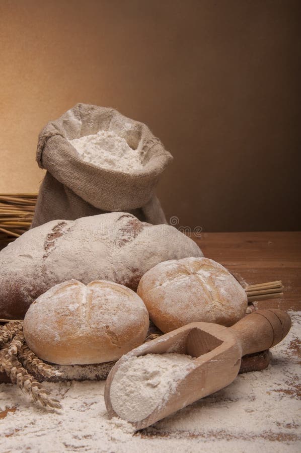 Loaves of Bread, Country Theme Stock Image - Image of flour, grains ...