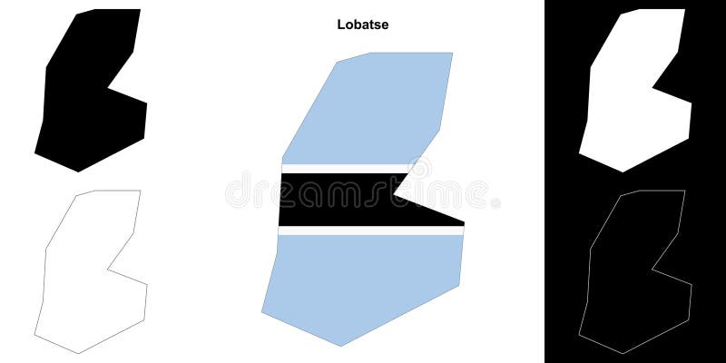 Lobatse outline map stock vector. Illustration of borders - 356540150