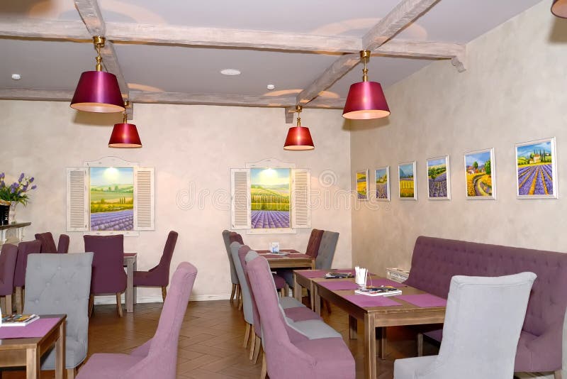Lobby Bar Interior in the Guest House. Provence Style Stock Image ...