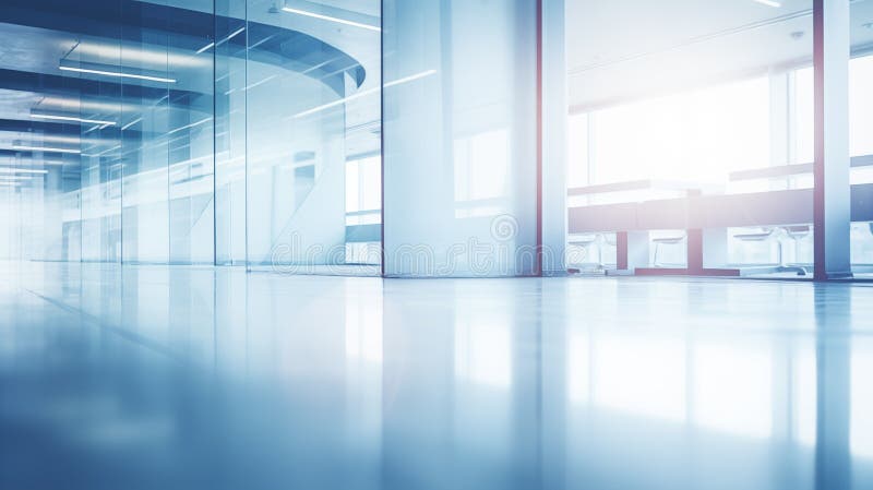 The Lobby of a Building with Large Windows and Lots of Sunlight Stock ...