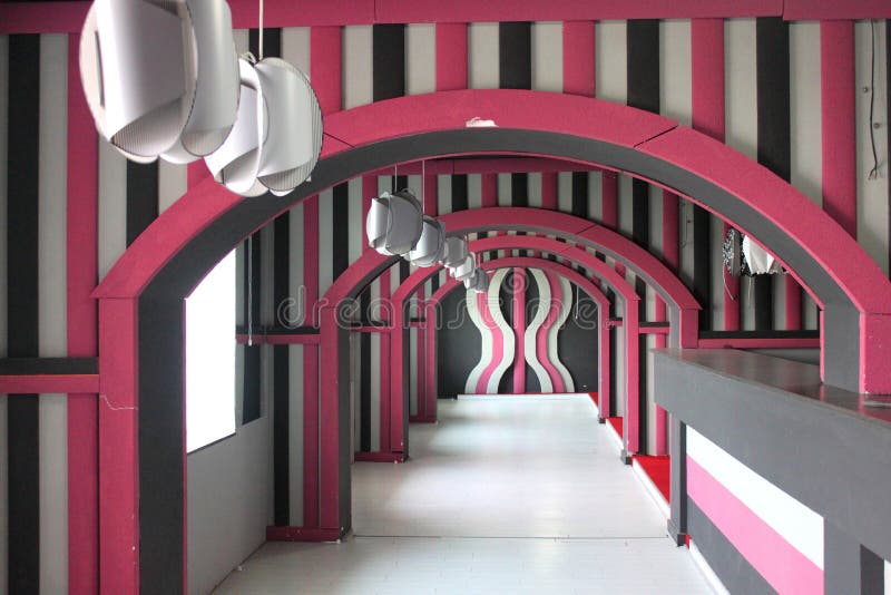 Lobby design in pink stock photo. Image of architectural - 35262864