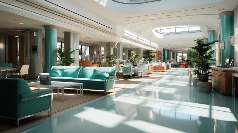 Lobby of an office stock illustration. Illustration of atmosphere ...