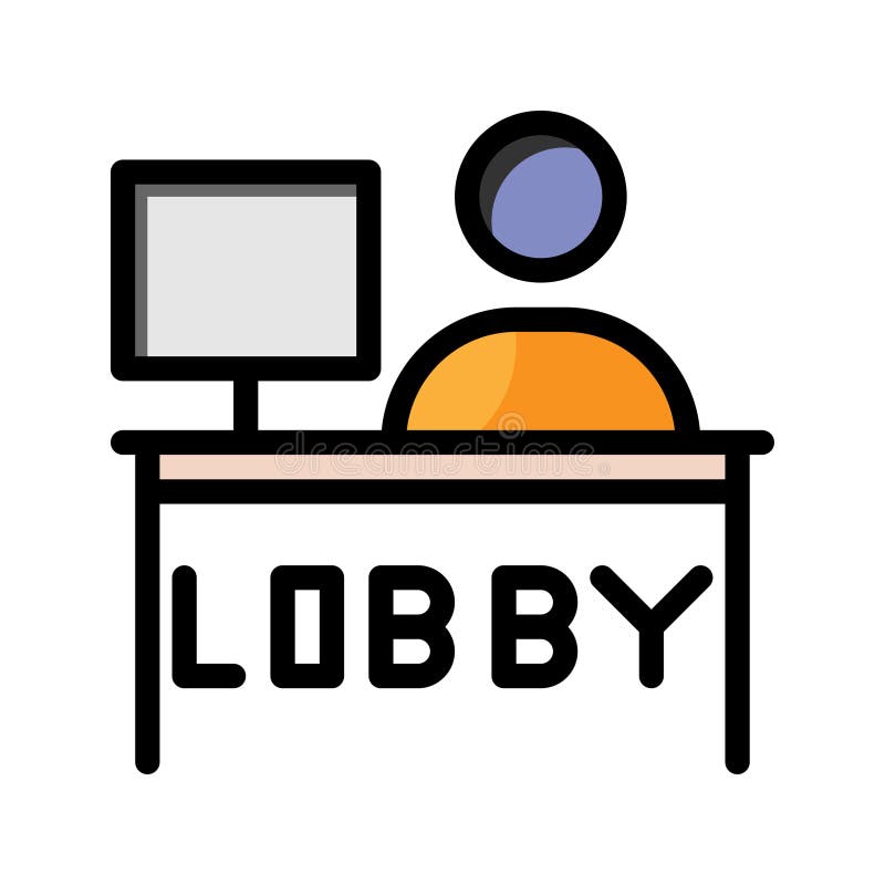Lobby Flat Icon. Editable Reception Desk Symbol. Vector Illustrations ...