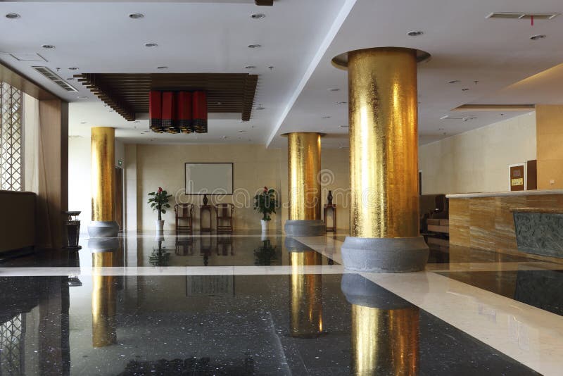 The Front Desk of the Hotel and the Lobby Stock Image - Image of smooth ...