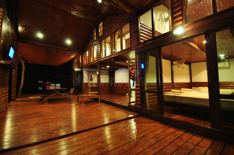 Luxury Log Cabin Accommodation Stock Photo - Image of sleep, traveling ...