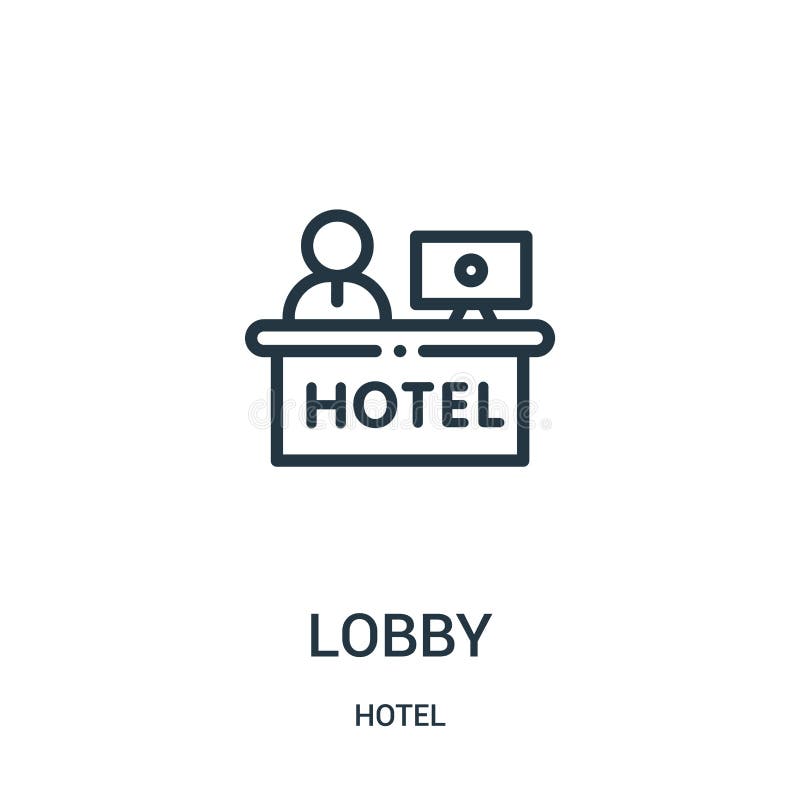 Lobby Icon Vector from Hotel Collection. Thin Line Lobby Outline Icon ...
