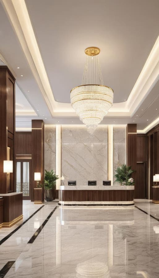 Of Lobby Illustration Reception 3d Hall Design Hotel Interior Reception ...