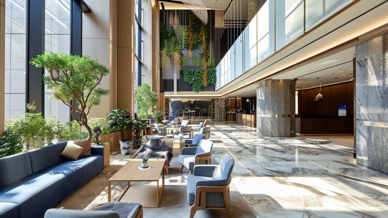 Lobby Interior at the Hotel. Event Hall Interior, Office Lobby. AI ...