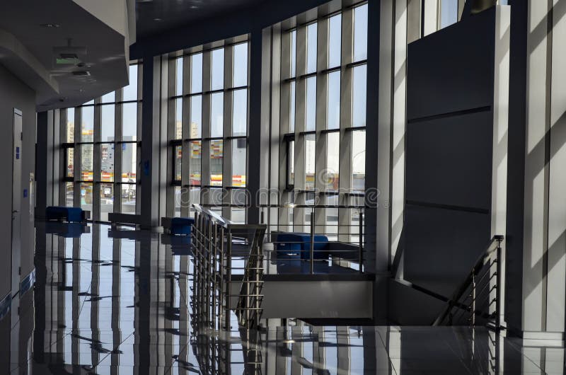 Lobby with a Large Stained-glass Windows Editorial Photo - Image of ...