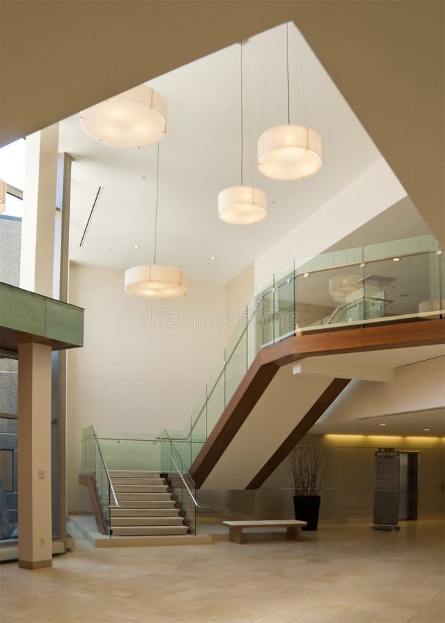 Lobby in a modern building stock photo. Image of hotel - 13481174