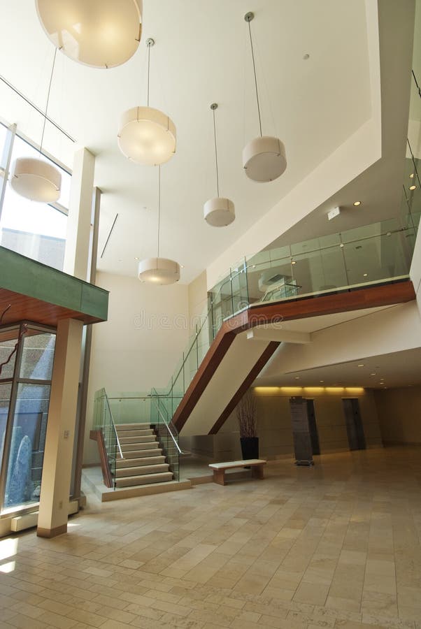 Lobby in a modern building stock photo. Image of hotel - 13481174