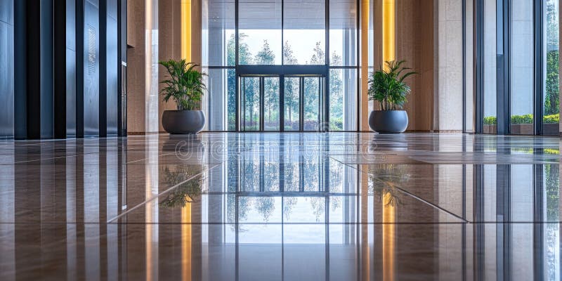 Lobby with plant stock image. Image of office, greenery - 388942331