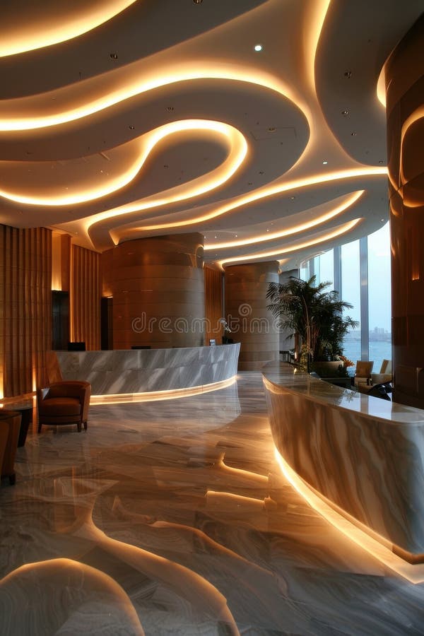 Lobby Reception Interior Design Inside Luxury Hotel Stock Photo - Image ...