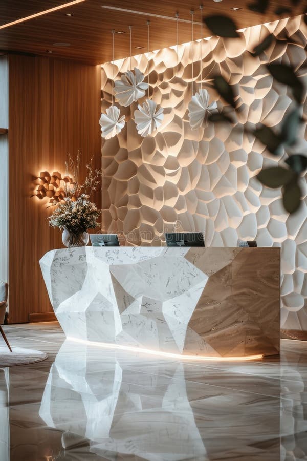 Lobby Reception Interior Design Inside Luxury Hotel Stock Photo - Image ...