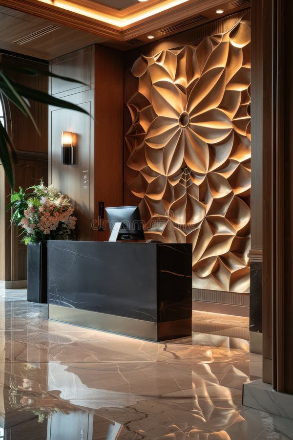 Lobby Reception Interior Design Inside Luxury Hotel Stock Image - Image ...