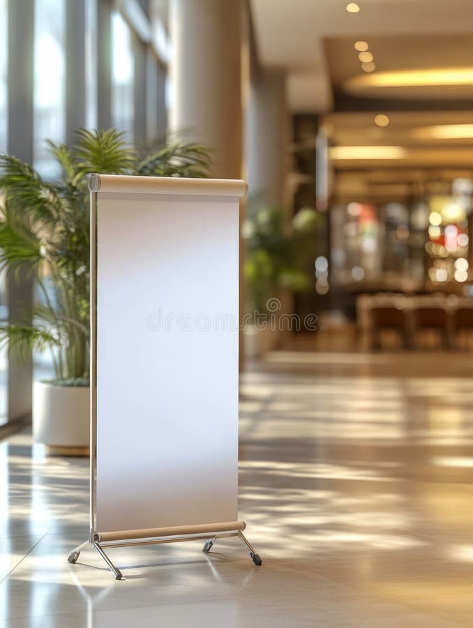 Lobby Roll-Up Banner stock photo. Image of generated - 379674998