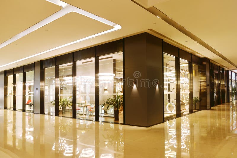Lobby and Shop in Commercial Building Stock Image - Image of design ...