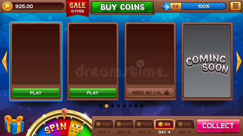 Lobby for slots games stock vector. Illustration of lobby - 100900660