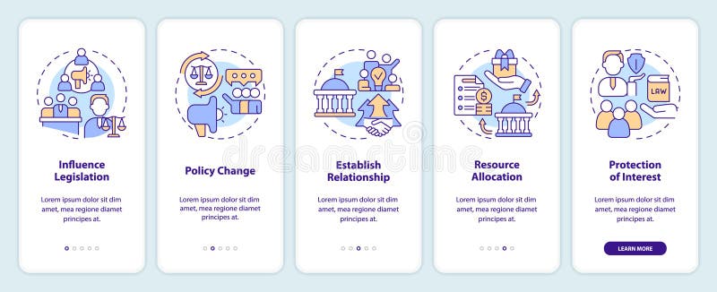Lobbying Government Concept with Linear Icons Stock Vector ...