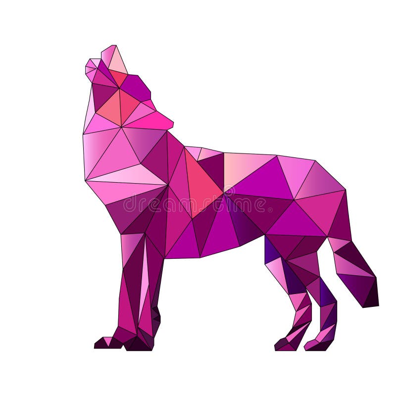 Lobo Cor-de-rosa Do Triângulo Ilustração do Vetor - Ilustração de ...