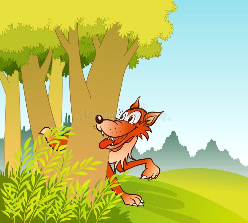 Lobo en selva ilustración del vector. Ilustración de emboscada - 17847120