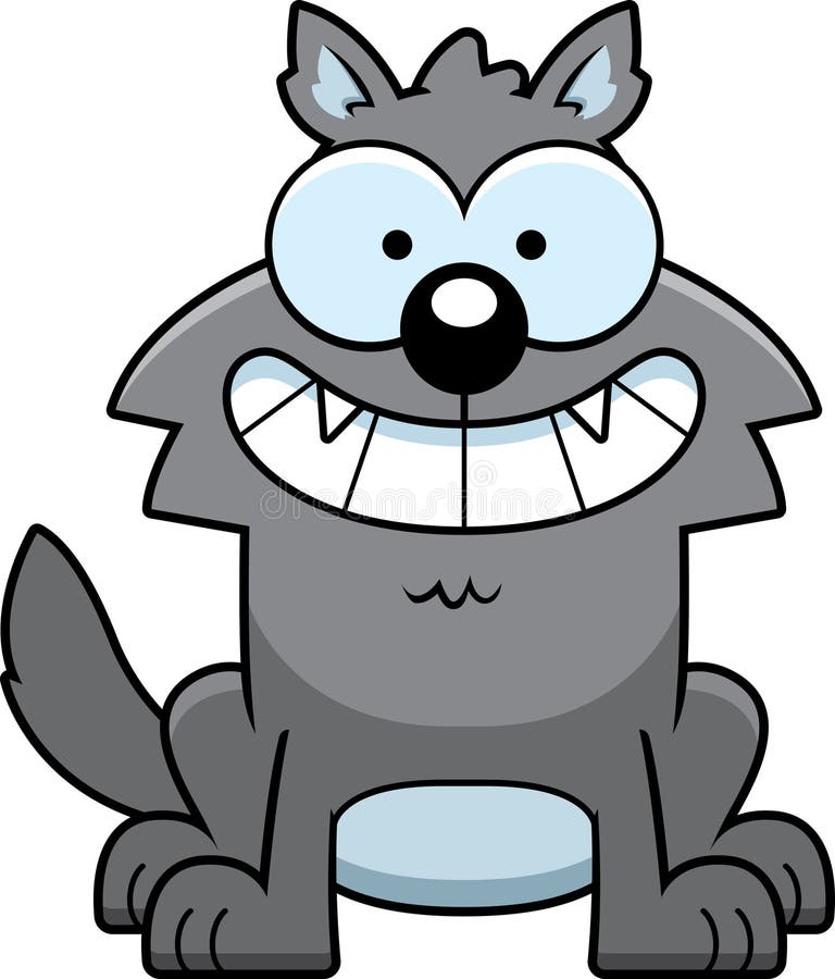 Lobo feliz ilustración del vector. Ilustración de feliz - 157337921