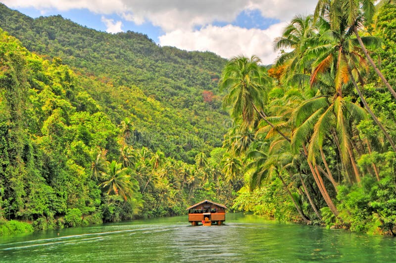 The Loboc River - in the Bohol Province of the Philippines. Stock Image ...