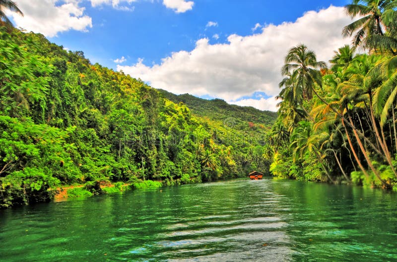 The Loboc River - in the Bohol Province of the Philippines. Stock Image ...