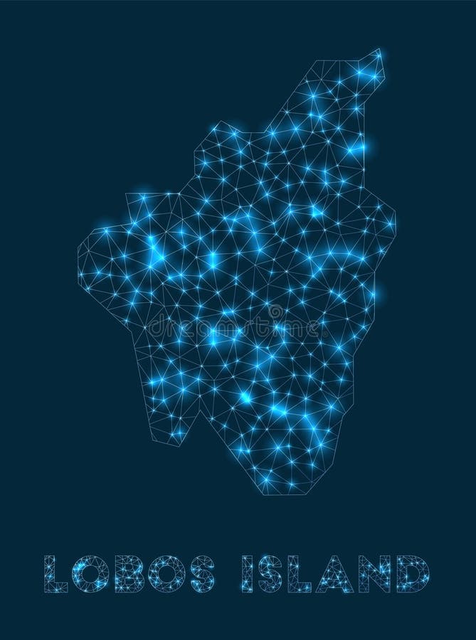 Lobos Island network map. stock vector. Illustration of collection ...