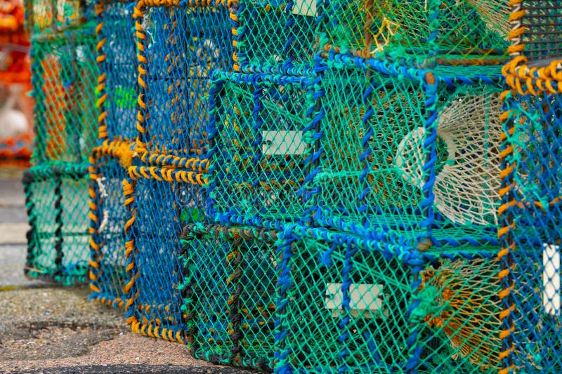 Lobster Crates Stored on Land.. Stock Image - Image of storage, animal ...