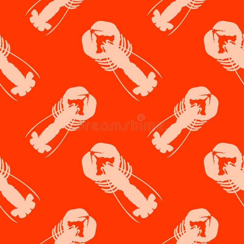Lobster or Crawfish Flat Design Seamless Pattern Vector Illustration ...