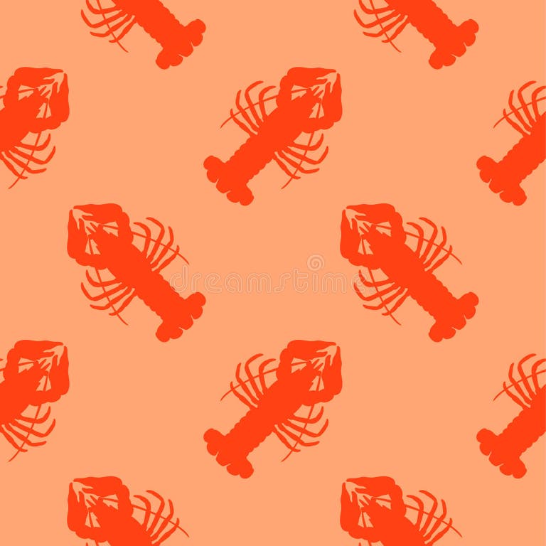Lobster or Crawfish Flat Design Seamless Pattern Vector Illustration ...