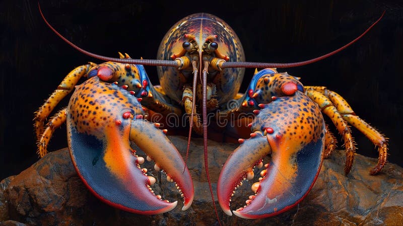 A Lobster Features Bright Colors and Large Claws, Highlighting Its ...