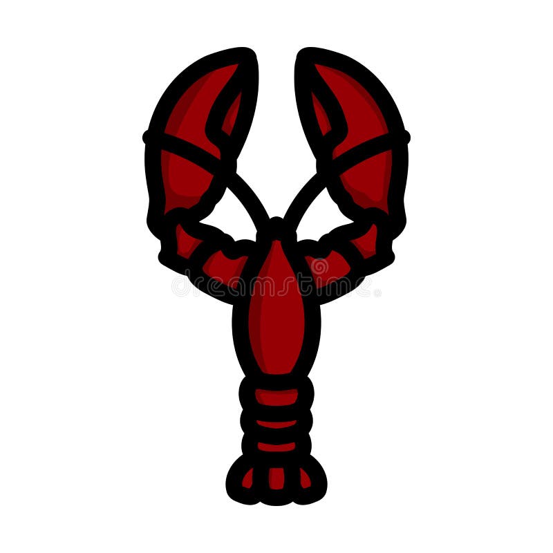 Red lobster icon, logo stock illustration. Illustration of label - 72749100