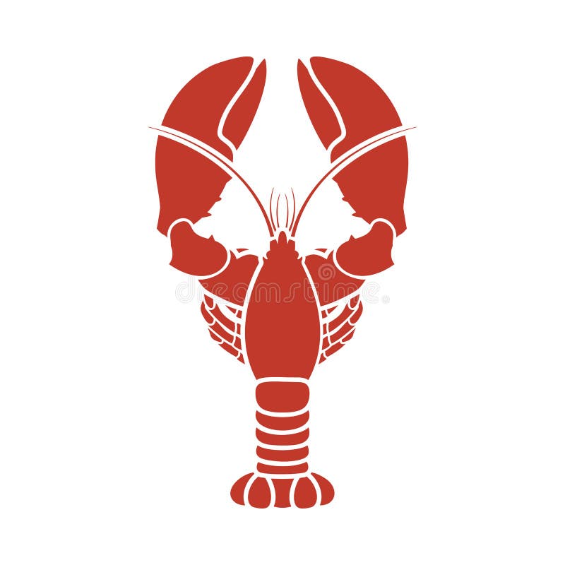 Red lobster icon, logo stock illustration. Illustration of label - 72749100