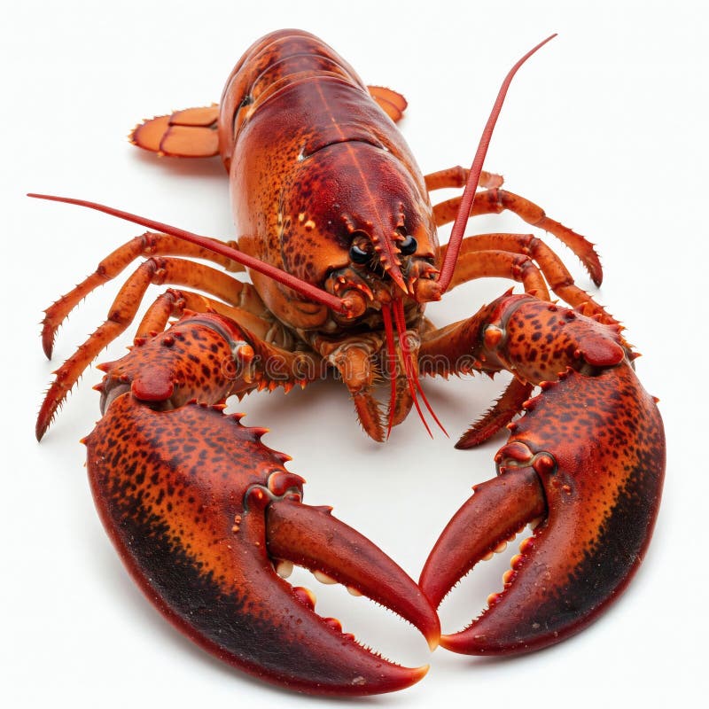 Lobster Isolated on White Background Front View Stock Illustration ...