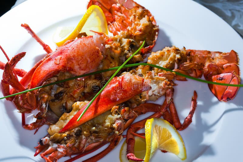 Lobster with lemon stock photo. Image of ocean, orange - 46461648