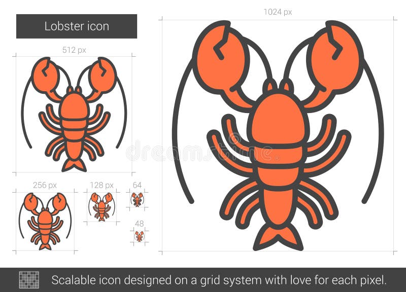 Lobster Line Icon. Crayfish Linear Symbol. Seafood Outline Vector Sign ...