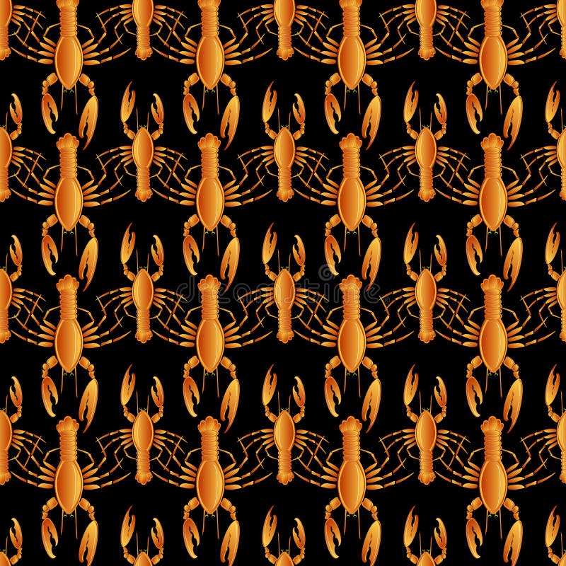 Lobster Pattern Seamless Geometric Design Stock Vector - Illustration ...