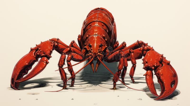 Lobster: a Perspective Rendering with Inventive Character Designs Stock ...