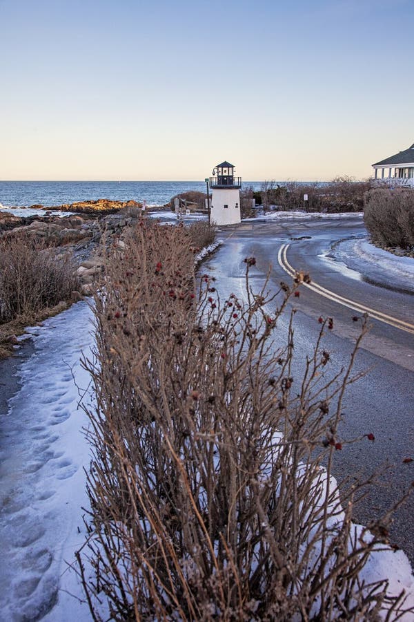 Lobster Point Lighthouse Along the Rocky Coast of Maine on the Marginal ...