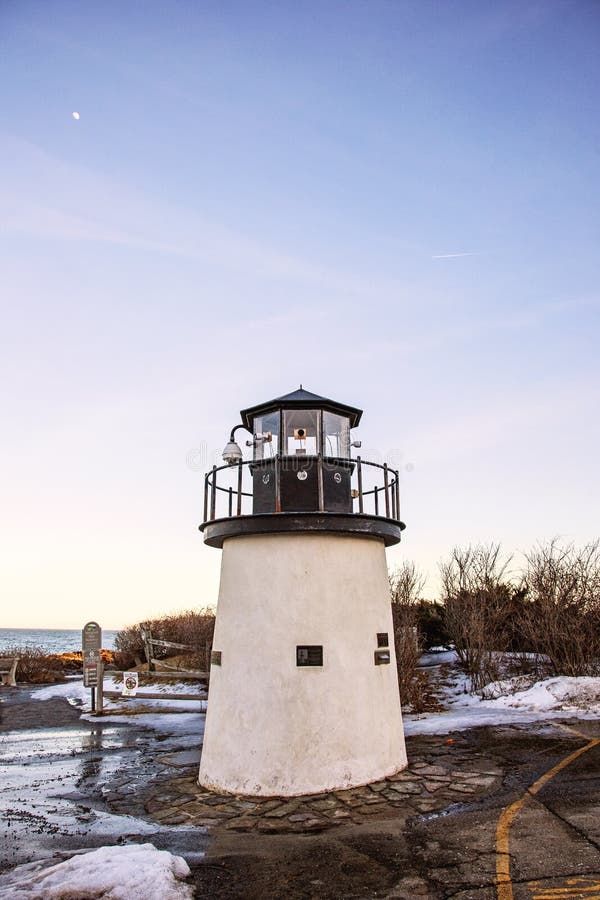 Lobster Point Lighthouse Along the Rocky Coast of Maine on the Marginal ...