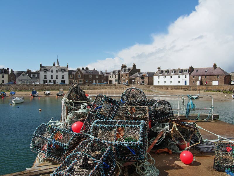 Lobster Pot in Stonehaven Harbor, Scotland Stock Image - Image of town ...