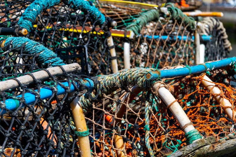 Lobster Pots on the Quayside at Whitby Stock Image - Image of trap ...