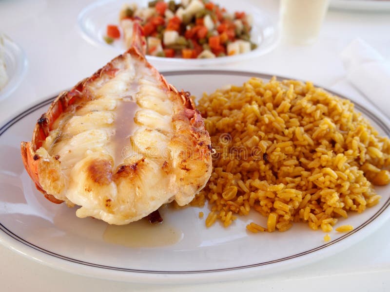 Yellow rice with lobster stock photo. Image of delicious - 15695252