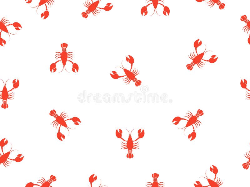Lobster Seamless Pattern Background. Seafood Vector Illustration. Stock ...