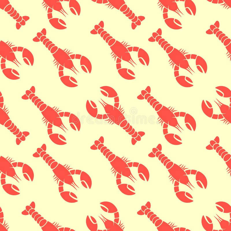 Lobster Seamless Pattern. Vector Illustration Stock Vector ...