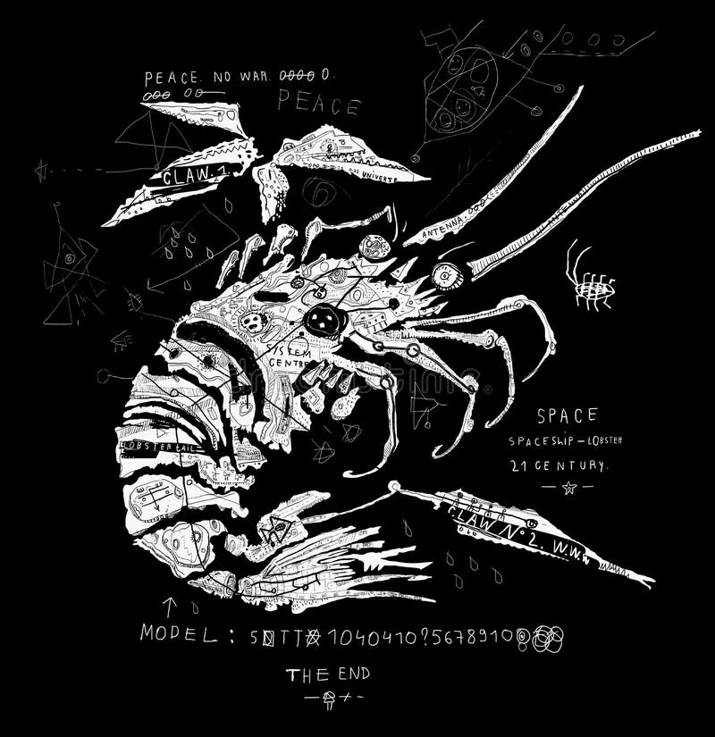 Lobster - Spaceship stock vector. Illustration of sign - 62134396