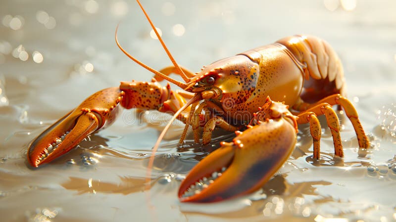 A Lobster is Standing in the Water Stock Photo - Image of crab ...