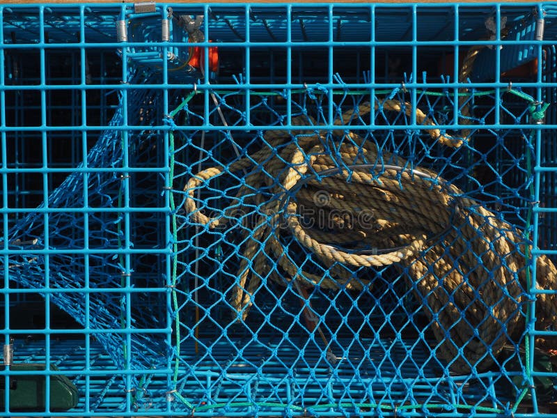 Lobster Trap Rope stock image. Image of fishing, blue - 64769697